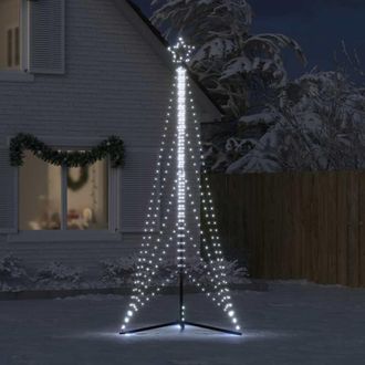 Festnight Led Weihnachtsbaum Aussen 302 cm 525 LEDs Beleuchtet Tannenbaum Outdoor Groß XXL Lichterbaum Draußen Lichterpyramide Weihnachtsbaum Kegelform Metall W