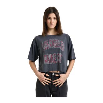 Anine Bing Femme, Tops, Gris, Taille: 38 FR Johnny Cropped T-Shirt