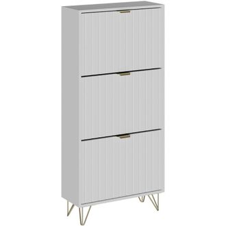 Vicco Schuhschrank Helge, Wei&szlig;, 60 x 128.5 cm 3 F&auml;cher