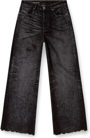 Diesel Schwarze Wide Leg Jeans Rewashed Effekt - - Jeans - Damen - Schwarzk - W24