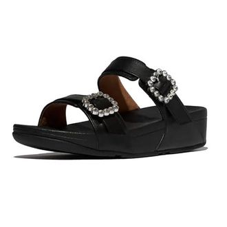 FitFlop FitFlop Lulu Sandales &agrave; enfiler avec boucle en cristal pour femme, noir, 37 EU