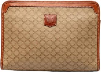 Celine Pre-owned Vintage Canvas Clutch - Femme - Pre-owned - Beige - Taille: ONE Size