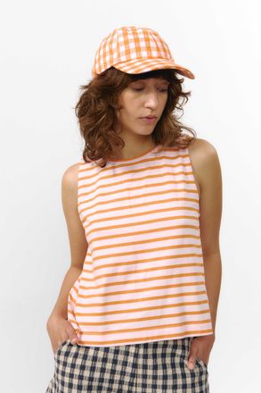 Suite13lab Damen vegan Top Sil Stripes Orange