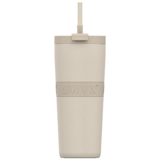 Onyx Thermobecher mit Deckel und Strohhalm - 0.7L Thermoskanne auslaufsicher, ideal als Kaffeebecher to go, f&uuml;r hei&szlig;e und kalte Getr&auml;nke, BPA-frei, Edelsta