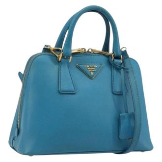 Prada Sac &agrave; main vintage en cuir pr&eacute;-poss&eacute;d&eacute; - Femme - Pre-owned - Bleu - Taille: ONE Size