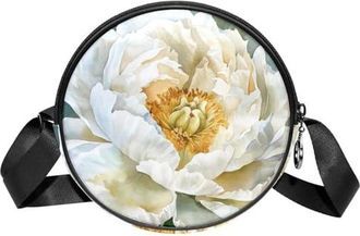 Generic Petit sac &agrave; bandouli&egrave;re circulaire pour femme, petit sac &agrave; bandouli&egrave;re avec fermeture &eacute;clair et bretelles r&eacute;glables style d&eacute;contract&eacute; pour femmes et f