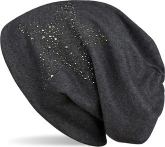 styleBREAKER M&uuml;tze Beanie M&uuml;tze mit Strass Nieten Stern