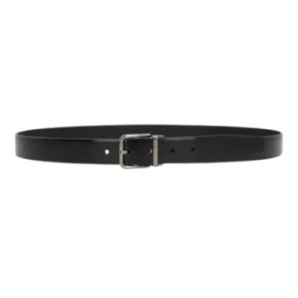Dolce & Gabbana Homme, Accessoires, Noir, Taille: 110 CM Ceinture en cuir de veau bross&eacute;