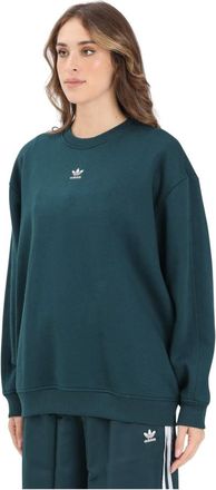 adidas Femme, Sweatshirts et sweats à capuche, Bleu, Taille: 38 FR Essentials Oversized French Terry Crew