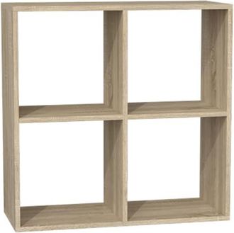 Selsey Malax Wandregal, 4 F&auml;cher, 75x74x30 cm, laminiertes Holz, Farbe: Sonoma-Eiche, modular hoch/niedrig, modern/klassisch, f&uuml;r Wohnzimmer/B&uuml;ro, einfache S