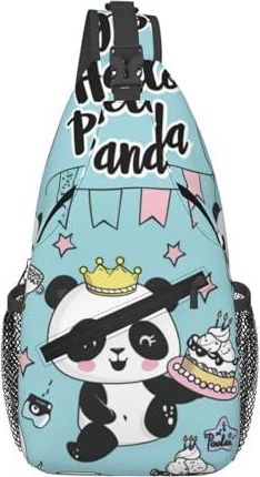 Generic Sac &agrave; dos &agrave; bandouli&egrave;re pour homme Motif panda g&eacute;ant