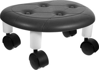 Happyyami Niedriger Kleiner Rollhocker mit 360&deg; Drehfunktion Tragbarer Kunststoff Hocker mit Universalrollen Multifunktionaler Schuhhocker f&uuml;r Innen und Au&szlig;en