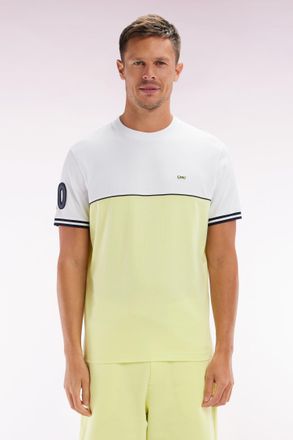 Eden Park T-shirt Bicolore En Coton Jaune Coupe D&eacute;contract&eacute;e