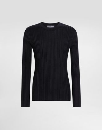 Dolce & Gabbana Silk And Cotton Pullover - Mann Strickwaren Schwarz 54
