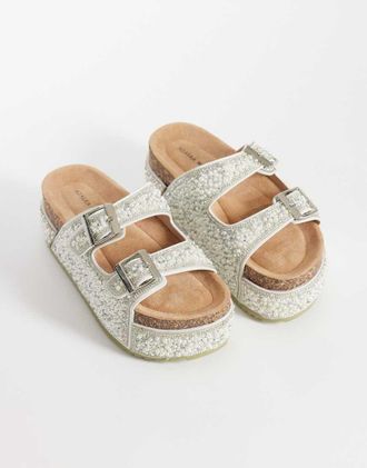 Azalea Wang Azalea Wang - Opaline - Sandales &agrave; plateforme avec boucles et perles - Ivoire-Blanc