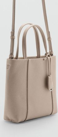 Mango Mini sac rectangulaire avec anses blanc cass&eacute; - Femme - Taille unique - MANGO