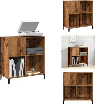 vidaXL Plattenschrank Altholz-Optik 84,5x38x89 cm Holzwerkstoff - Plattenschrank - Plattenschr&auml;nke - Vinylschrank - Schallplattenschrank