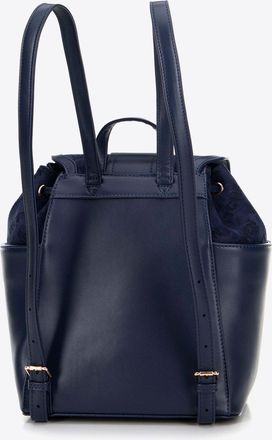 Wittchen Damenrucksack aus Kunstleder mit Stoffeinsatz, marineblau