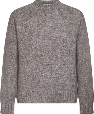 Roberto Collina Girocollo ML Comfort Fit - Homme - Pulls - Brun - Taille: 2XL