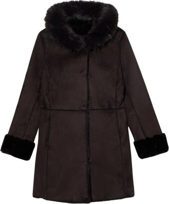 Oltre Femme, Manteaux, Brun, Taille: 48 FR Manteau en tissu doux