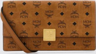 MCM Mini-Umschlagtasche aus beschichteter Baumwolle mit Logo und abnehmbarem Riemen
