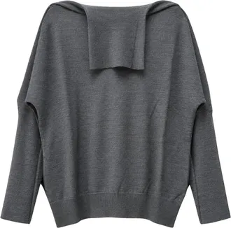 Meimeij Maille col rond - Femme - Pulls - Gris - Taille: 40 FR