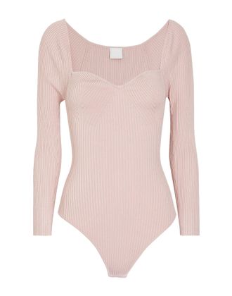8 by YOOX RIB HEART NECK KNIT BODYSUIT