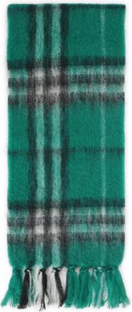 Burberry Femme, Accessoires, Vert, Taille: ONE Size Check Mohair Wool Scarf