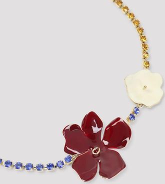 Marni Halskette - Red Brass Necklace With Floral Charms - Gr. unisize - in Mehrfarbig - f&uuml;r Damen