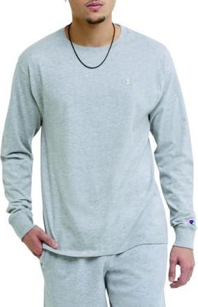 Champion Classic Long Sleeve, Comfortable, Soft T-Shirt for Men (Reg. Or Big & Tall) Chemise, Gris Oxford, Taille XL Homme