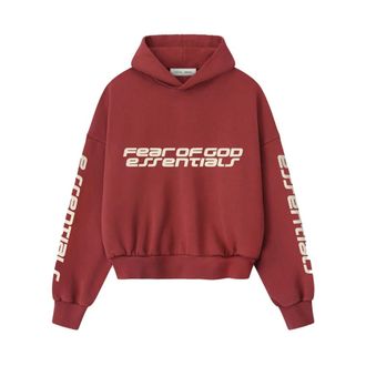Fear of God Cropped Relaxed Hoodie - - Sweatshirts & Hoodies - Herren - Rot - 2XL