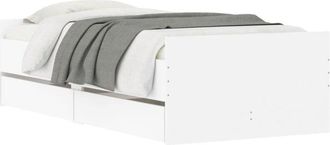 vidaXL Bettgestell mit Schubladen Wei&szlig; 100x200 cm vidaXL