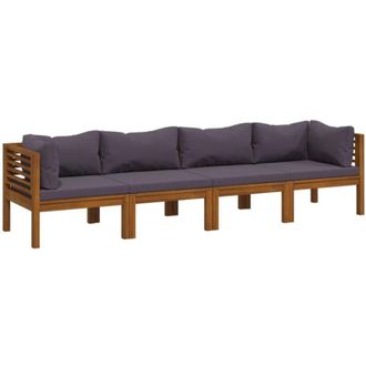 vidaXL 4-Sitzer-Gartensofa mit Kissen Massivholz Akazie - Vidaxl