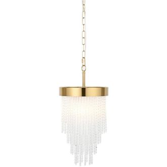 Endon Lighting Anistoria Suspension en laiton vieilli bross&eacute; et verre transparent E27