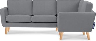 Konsimo Ecksofa rechts mit Armlehnen tagio, Grau, Stoff, Scandinavian, 220x80x181cm - Konsimo
