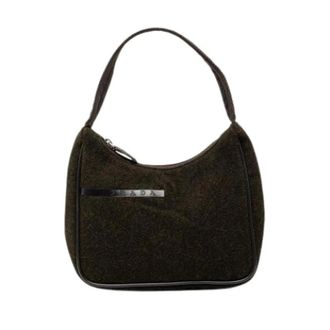 Prada Sac bandouli&egrave;re Pre-owned en laine - Femme - Pre-owned - Brun - Taille: ONE Size