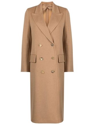 Max Mara manteau croisé à revers pointu - Marron