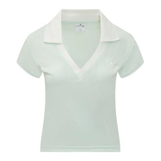 Courr&egrave;ges Sports Cropped Polo - - Tops - Damen - Wei&szlig; - M