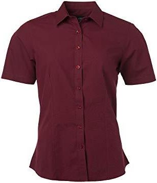 James & Nicholson Femme Chemise Classique Popeline avec Finition Easy Care (L, vin)