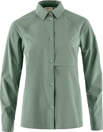 Fj&auml;llr&auml;ven Damen Abisko Trekking Shirt, Patina Green, M