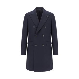 PESERICO Homme, Manteaux, Bleu, Taille: 2XL Manteau Double Boutonnage