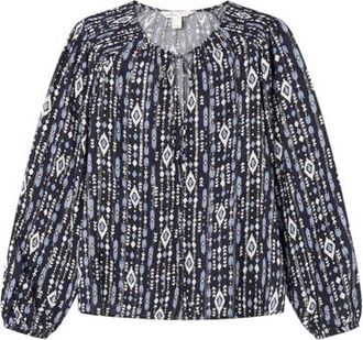 Springfield 3.fq.Blusa Viscosa Lurex Chemisier, Bleu Marine, 42 Femme