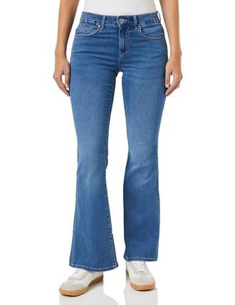 Only Only Onlreese Reg Retro Flared DNM Box Jeans, Denim l&eacute;ger Moyen Bleu Denim, 30W x 32L Femme