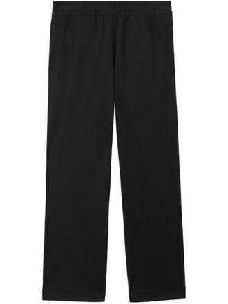 Burberry pantalon de jogging &agrave; logo imprim&eacute; - Noir