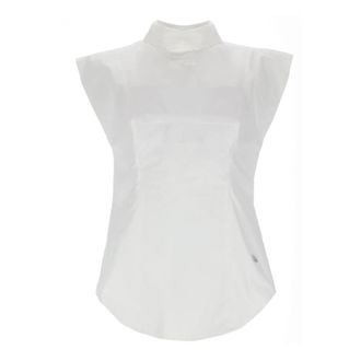 Jean Paul Gaultier &Auml;rmelloses- umgekehrtes Hemd mit spitzen Br&uuml;sten - - Tops - Damen - Wei&szlig; - XS