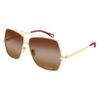 Chlo&eacute; CH0278S001 Metal Aviator Sunglasses - Gold