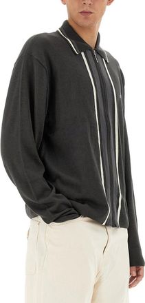 Awake NY Zip-Detail Cotton-Acrylic Knit Sweater - Black