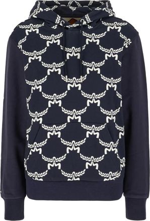 MCM Mcm, Femme, Sweatshirts et sweats &agrave; capuche, Bleu, Taille: 44 FR Printed Cotton Sweat &agrave; capuche