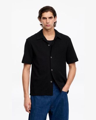 Arket Jerseyhemd Mit Waffelmuster -Schwarz