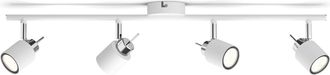 Philips Meranti 4-er Deckenspots (35 W), elegante Wandleuchte mit vier flexiblen Spots, GU10 Leuchte ohne Leuchtmittel, wei&szlig;